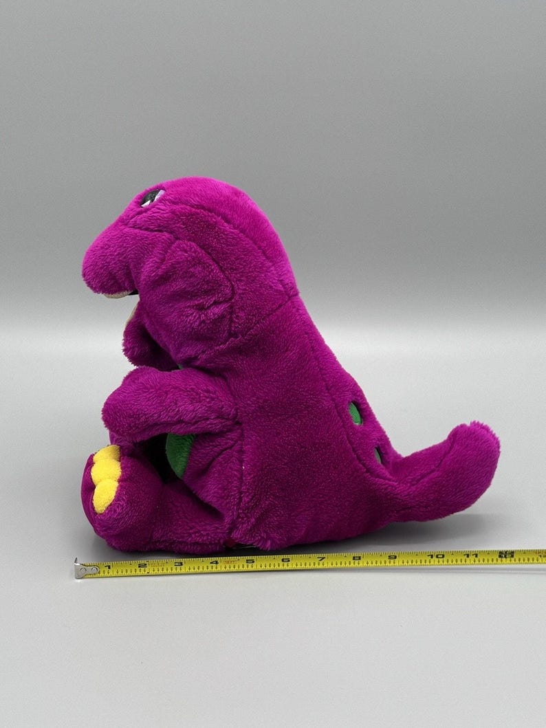 Dakin Vintage 1992 BARNEY Dinosaur Plush Full Body Hand Puppet 12 READ ...