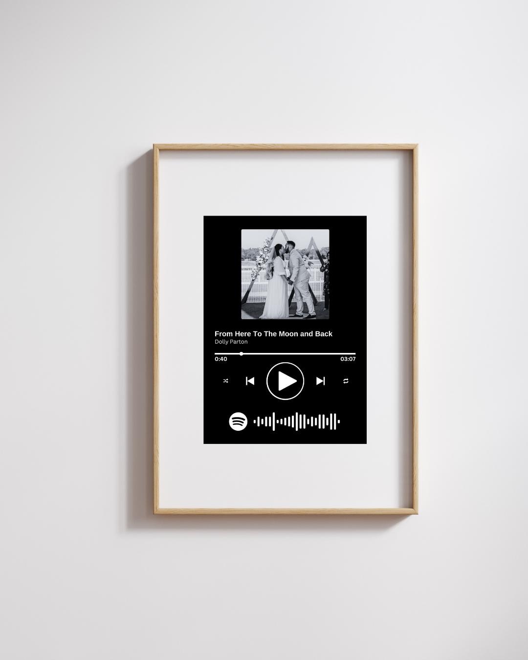 Spotify Code Print,personalised Music Gift, Scannable Song Art, Digital ...