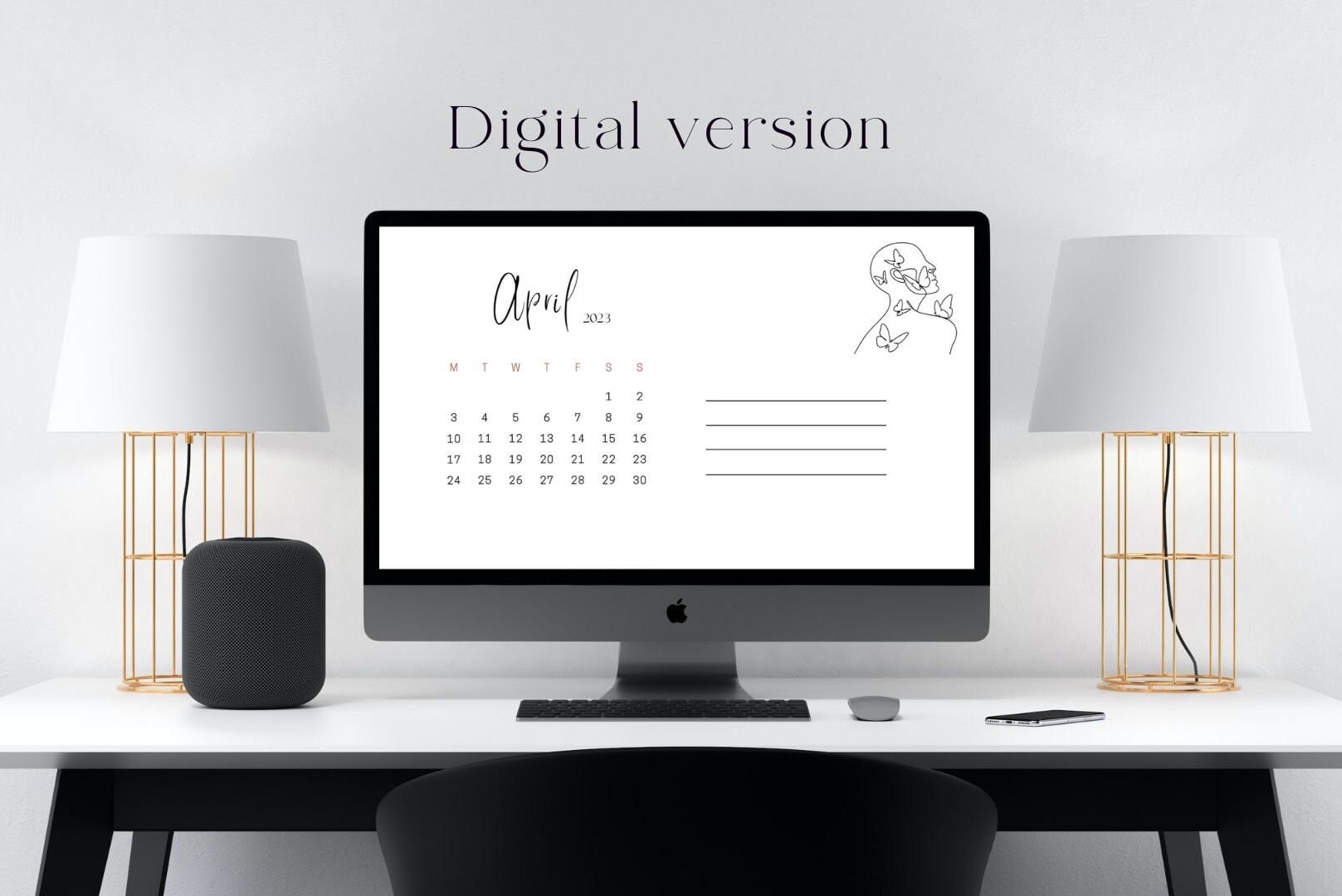2023 Minimalist & Aesthetic Calendar - Printable and Digital Version - Etsy