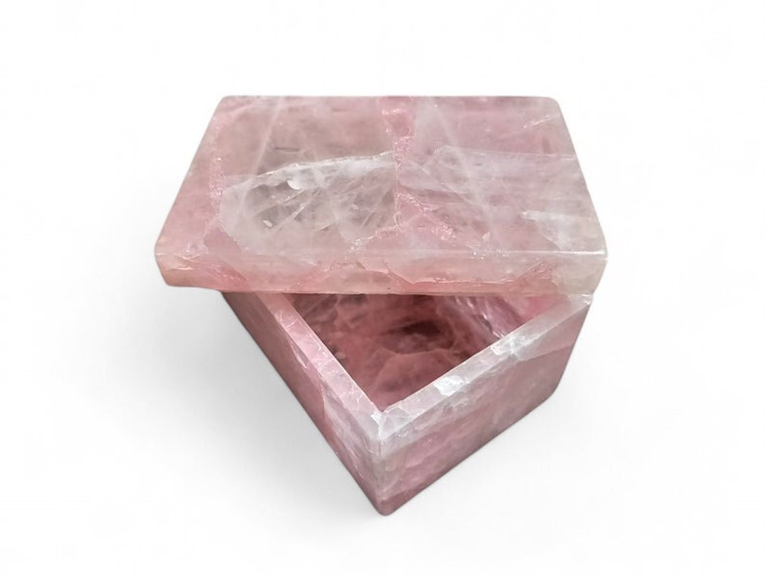 Rose Quartz Jewelry Box: Healing Crystal, Tarot Card Holder - Etsy