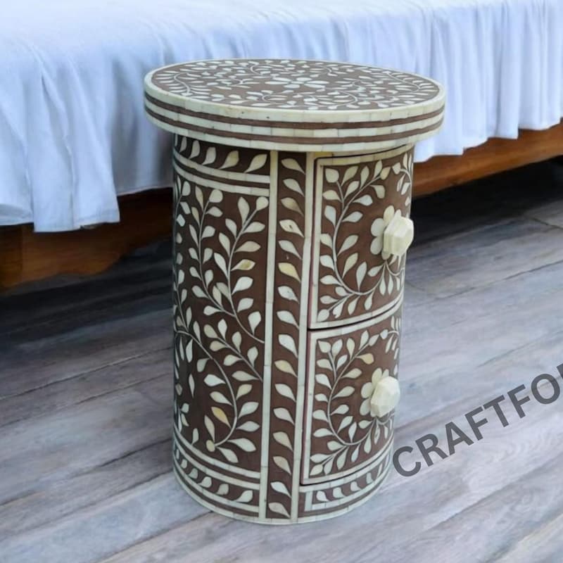 Bone Inlay End Table - Etsy
