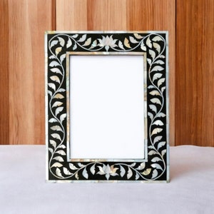 Bone Inlaid Photo Frame: Artisanal Mother of Pearl Picture Frame - Etsy