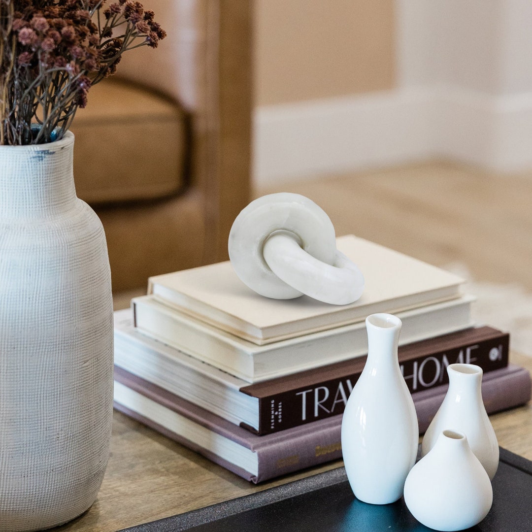 Marble Chain Link Decor - Small Knot Bookshelf Decorative Object ...