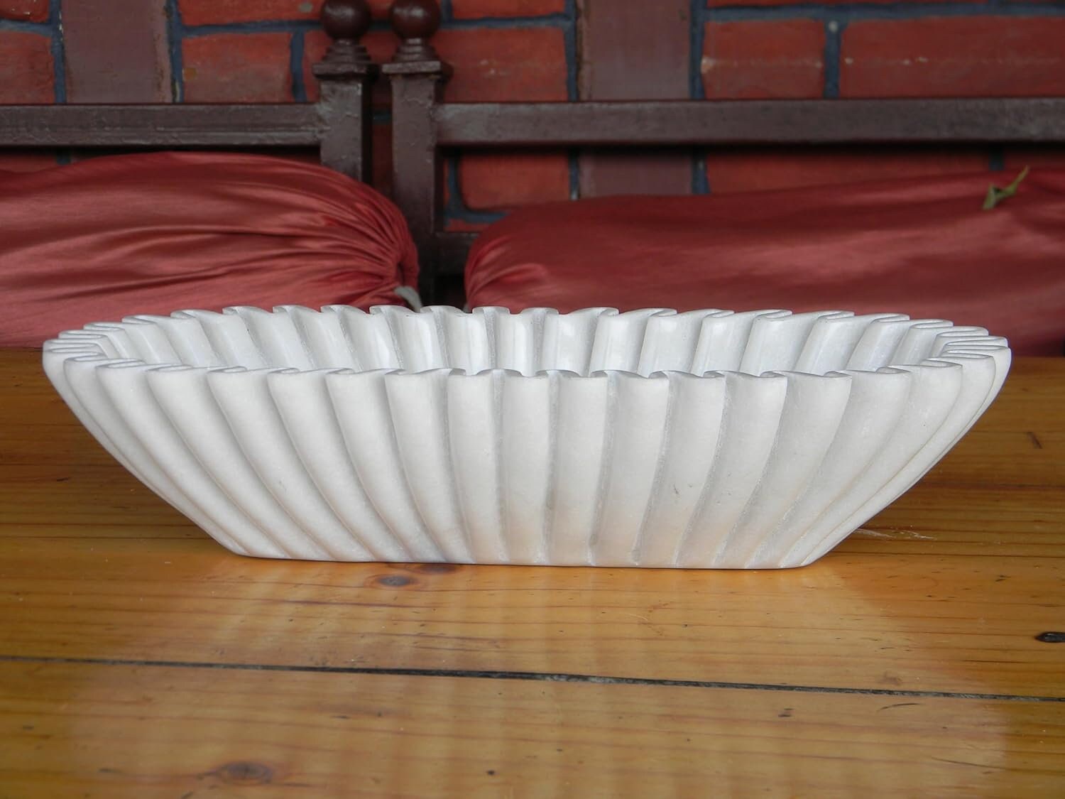 Handcrafted Marble Ruffle Bowl: Antique Scallop Design Urli - Etsy