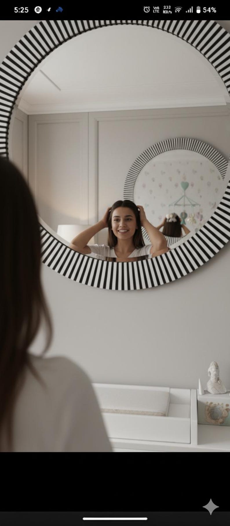Extra Large Round Striped Mirror | Modern Wall Accent - Etsy