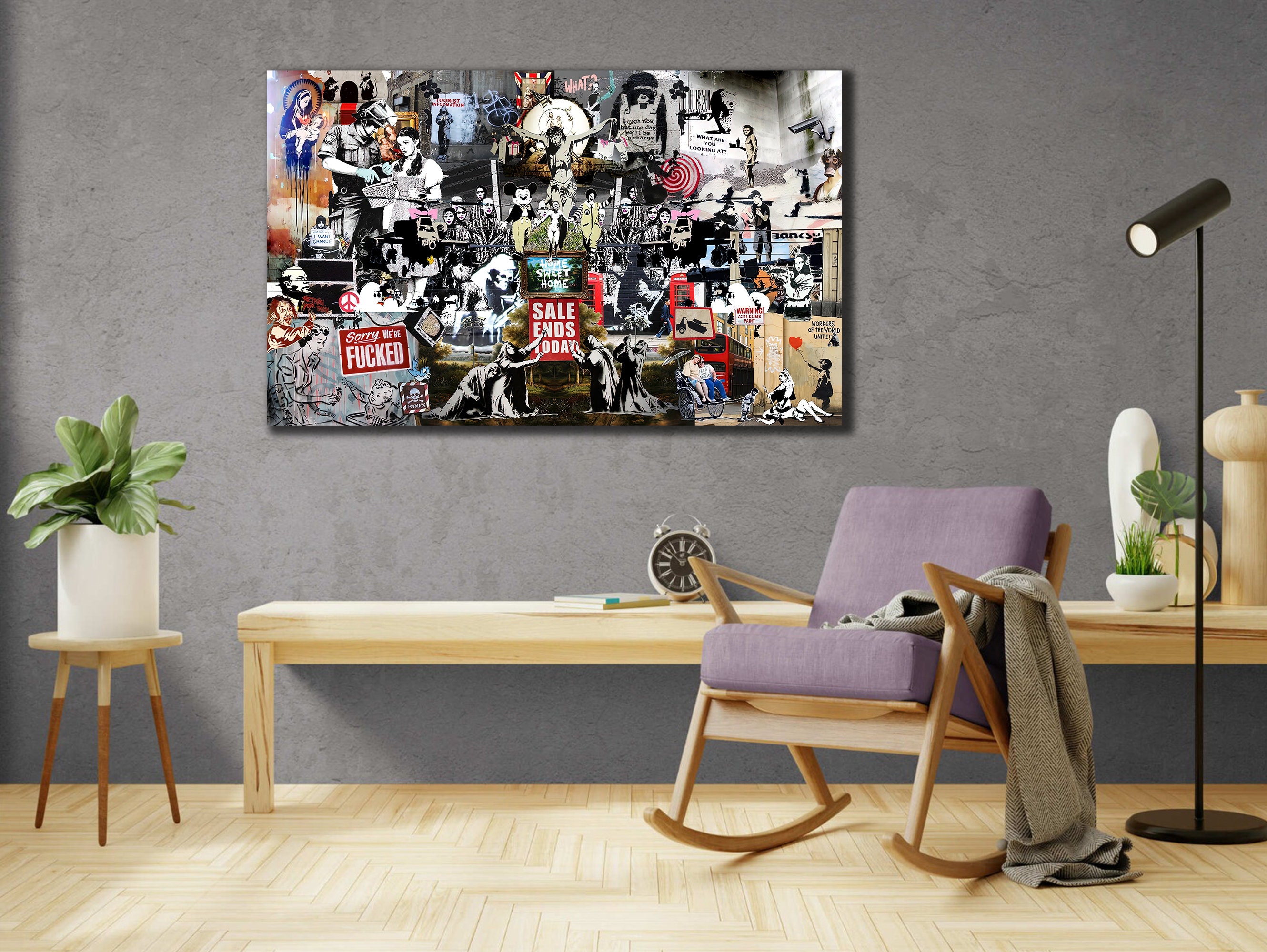 Banksy Collage Print Wall Art Graffiti Street Art Wall Decor - Etsy