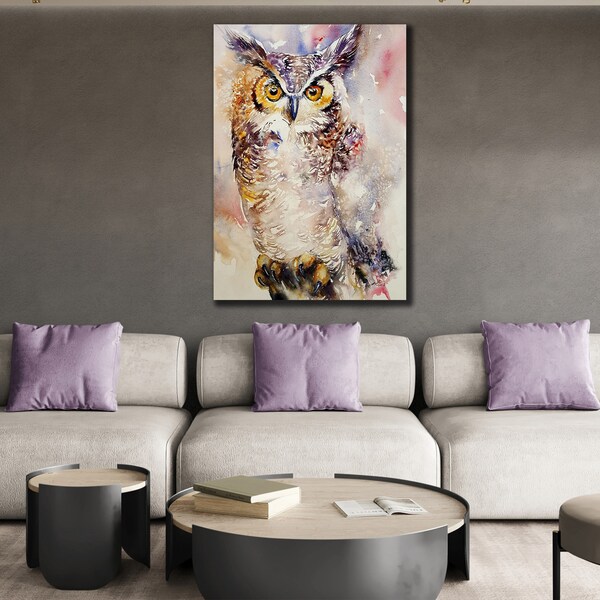Owl Canvas Painting - Etsy