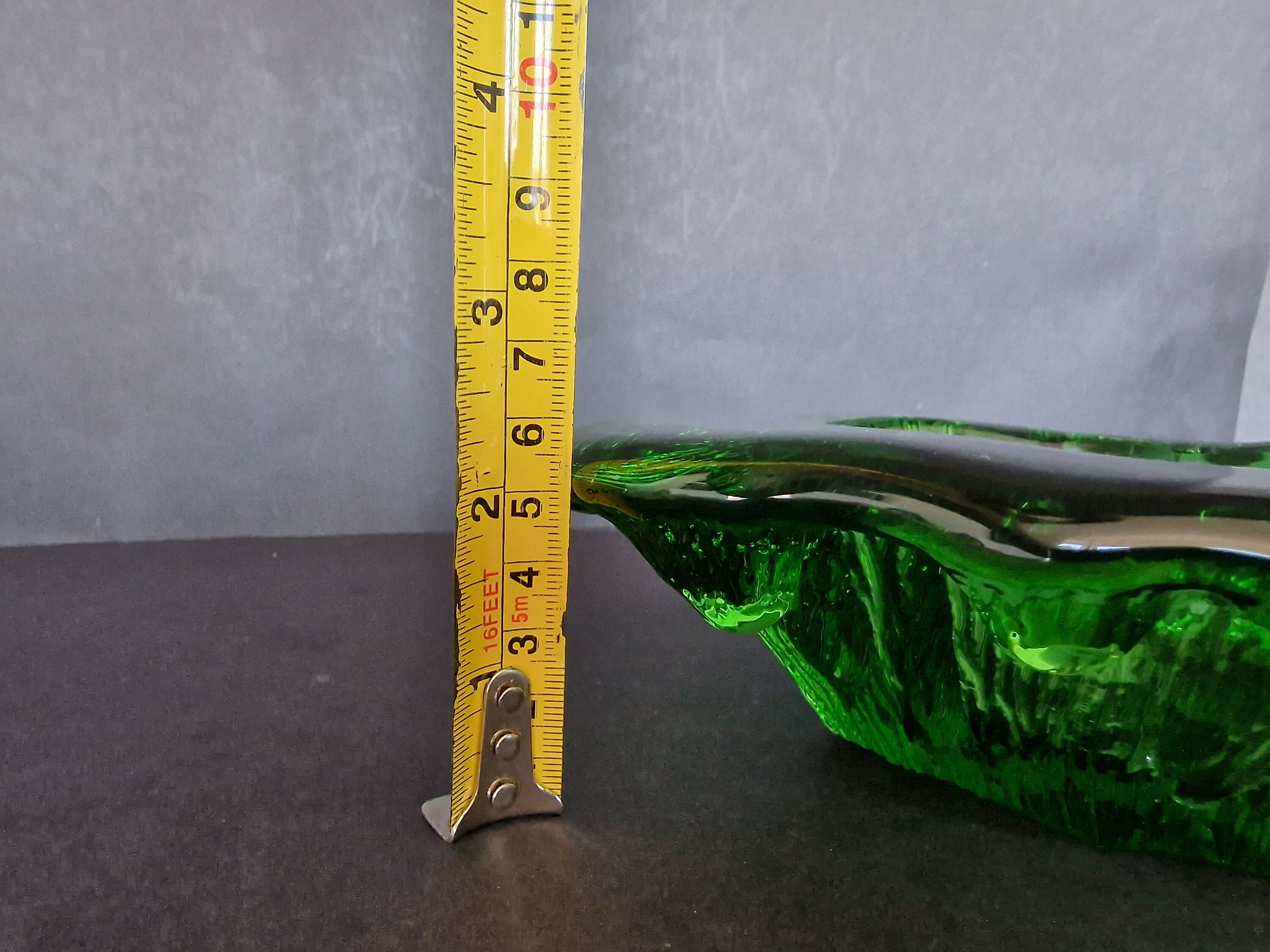 Blenko 'melting Ice' Emerald Crystal Glass Bowl/dish Designed by Don ...