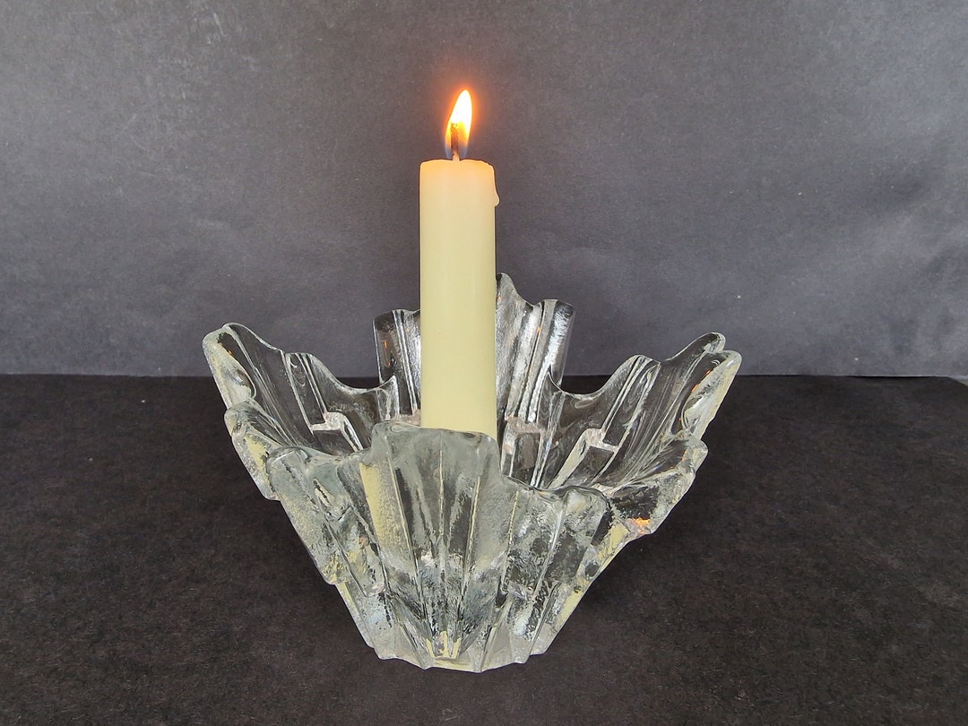 Humppila 'revontulet' Crystal Candle Holder - Tauno Wirkkala Finnish ...