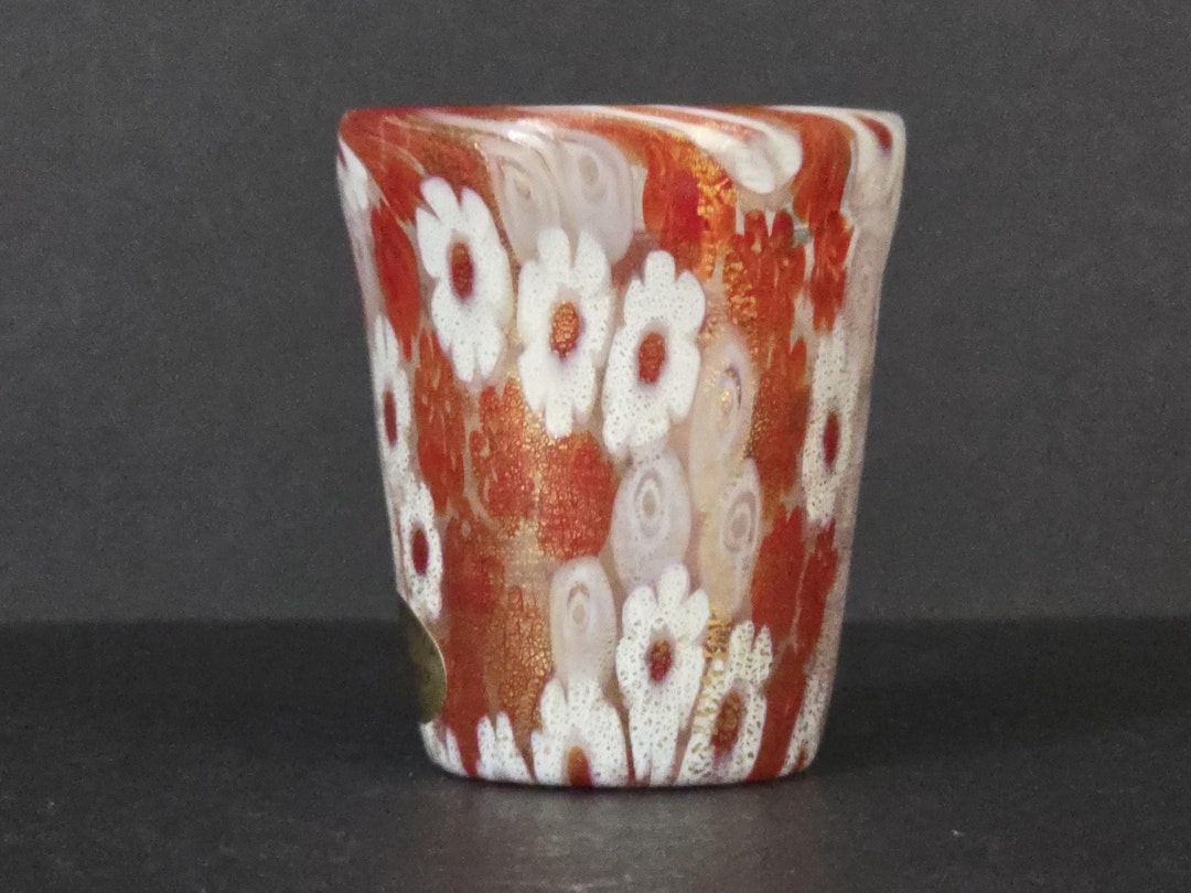 Murano Red Millefiori and Aventurine Shot Glass - Etsy