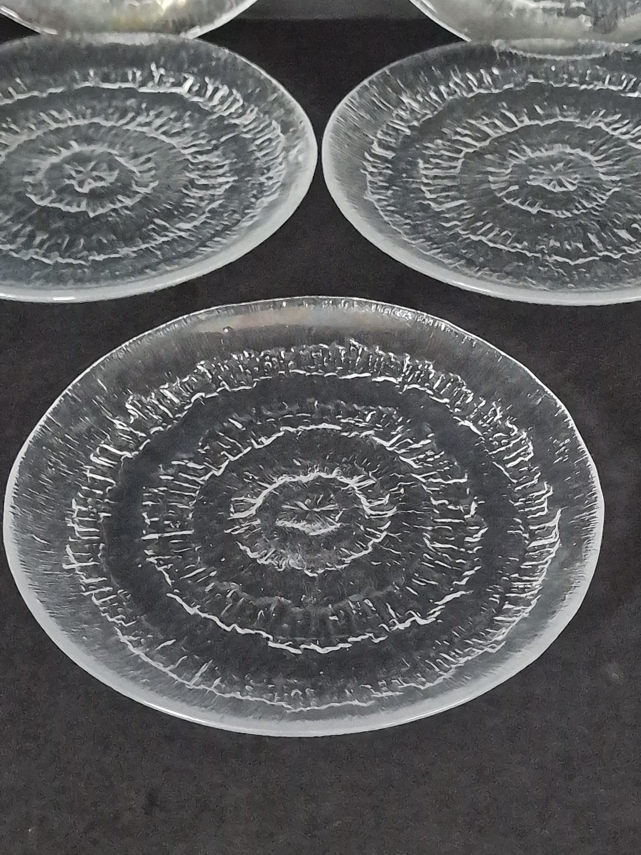 Iittala Solaris Glass Plates - Tapio Wirkkala Finnish Design - Set of 5 ...