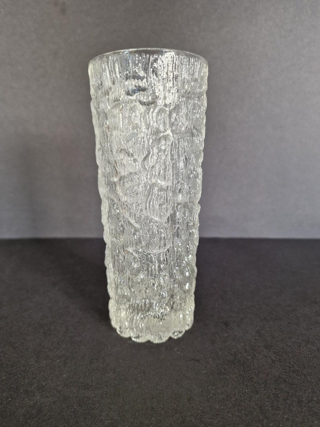Brutalist Bark-textured Glass Vase by Goebel Charlottenhütte, German ...