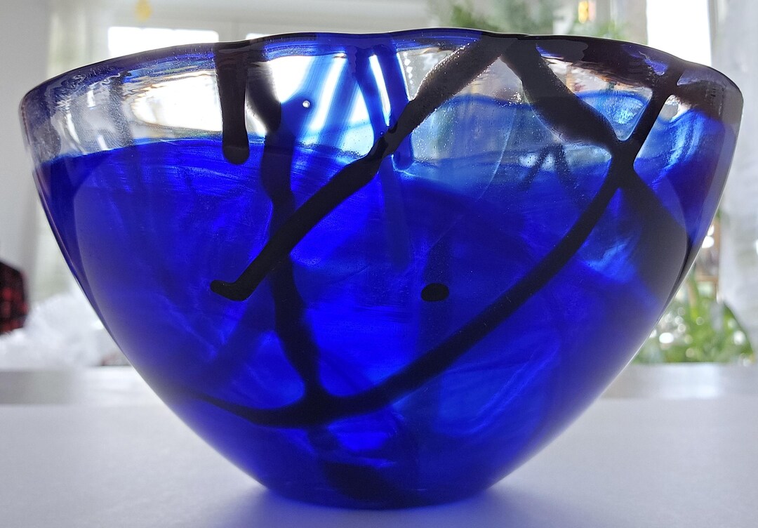 Kosta Boda Cobalt Blue 'contrast' Bowl - Handmade Swedish Art Glass by ...