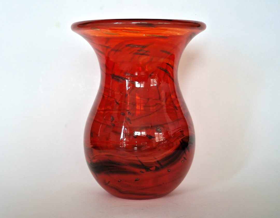 Gozo Glass Red and Aventurine Signed Glass Vase, From Malta - Etsy
