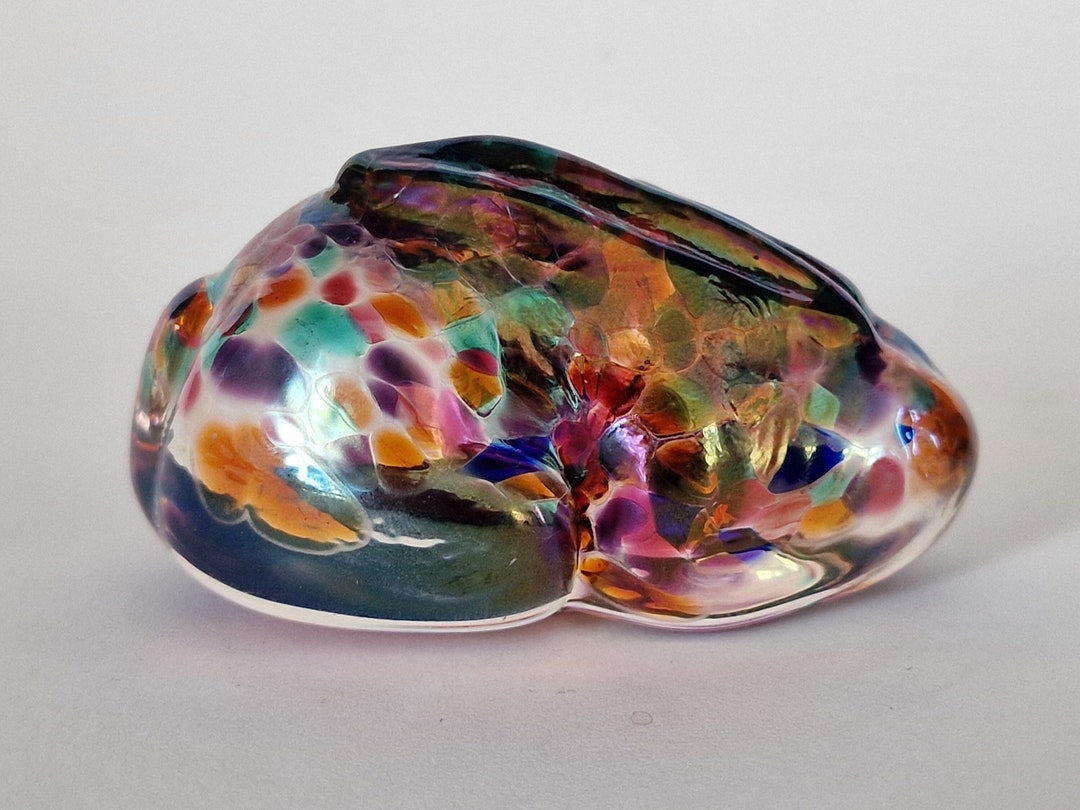 Robert Held Iridescent Glass Rabbit Paperweight/figurine, Signed - Etsy