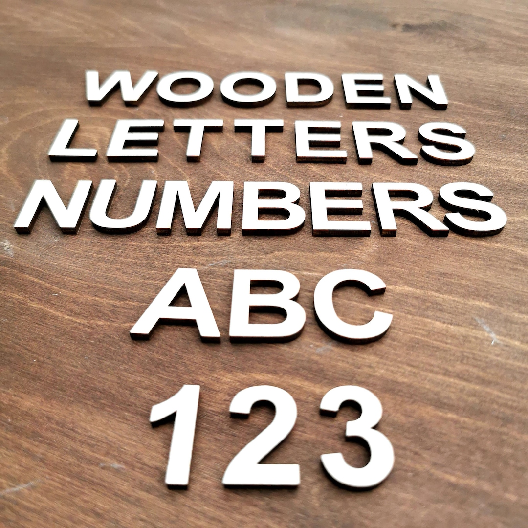 Laser Cut Wooden Letters and Numbers for Crafting, Wooden Blank Letters ...