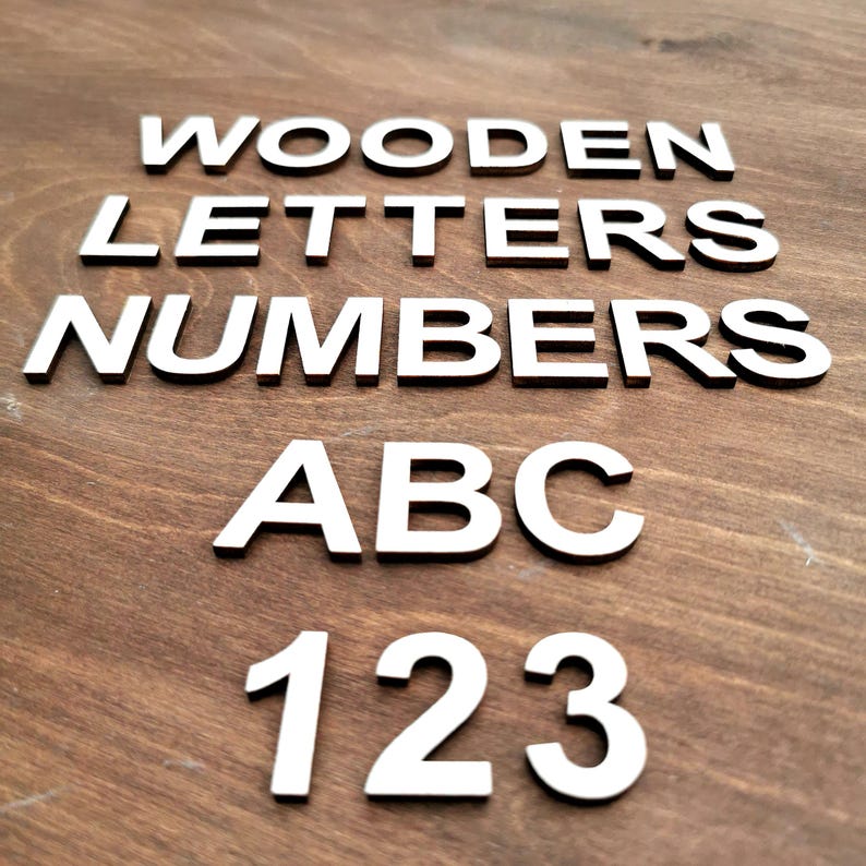 Laser Cut Wooden Letters and Numbers for Crafting, Wooden Blank Letters ...