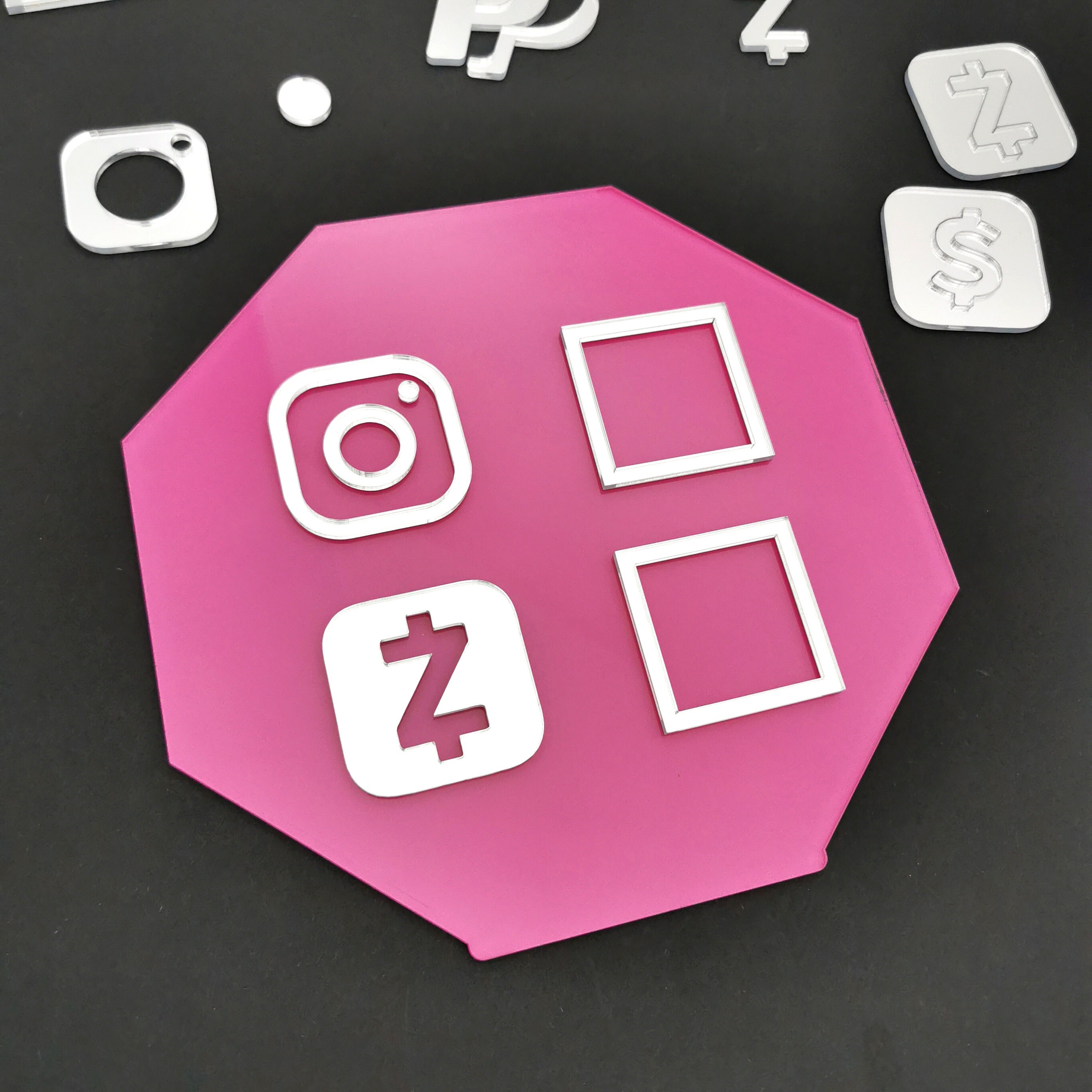 Acrylic Social Media Icons for DIY Business Sign, QR Code Shape, Logo ...