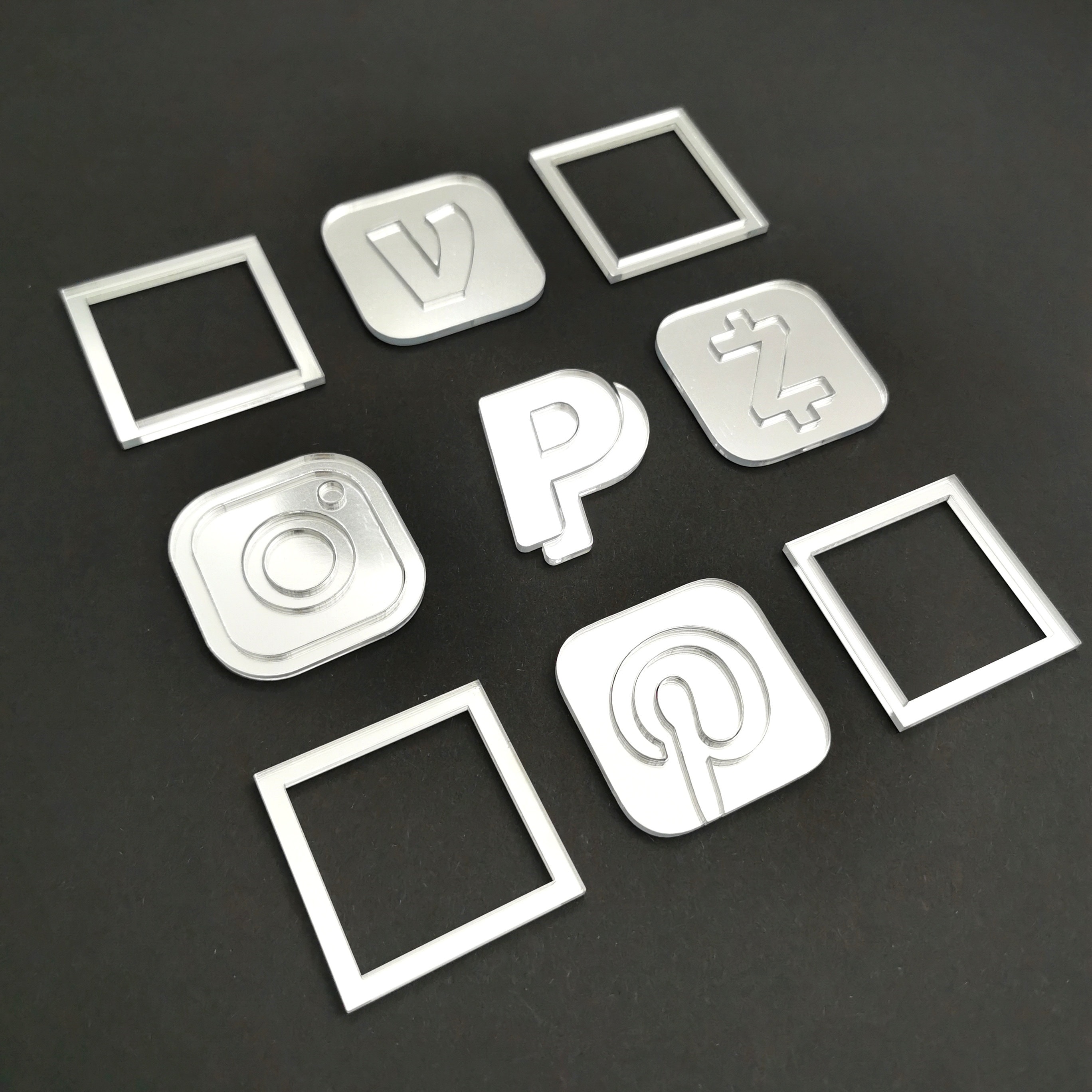 Acrylic Social Media Icons for DIY Business Sign, QR Code Shape, Logo ...