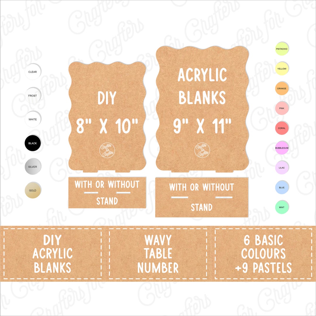 8x10 & 9x11 Wavy Shape Sign, DIY Blank Acrylic, Custom Wedding Signage ...