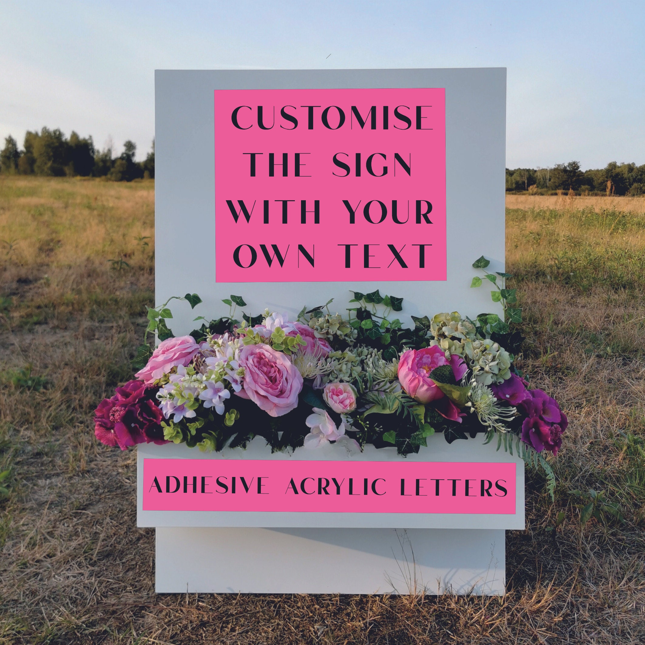 Lasercut Lettering For Diy Sign3m Backed Acrylic Lettering Stencil Flower Box Wedding Welcome