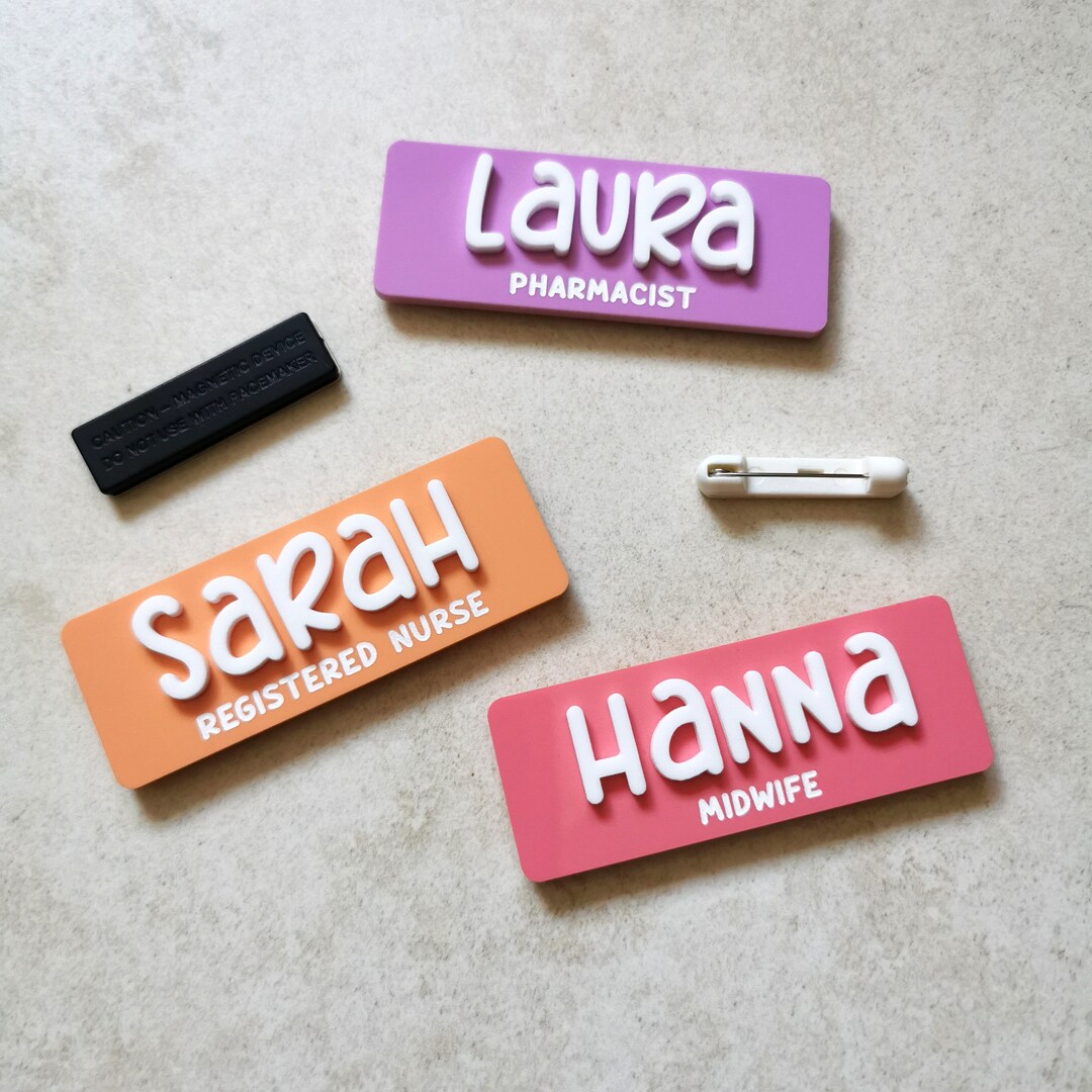 Customised Work Name Badge, Name Badge for Work, Personalised Name ...