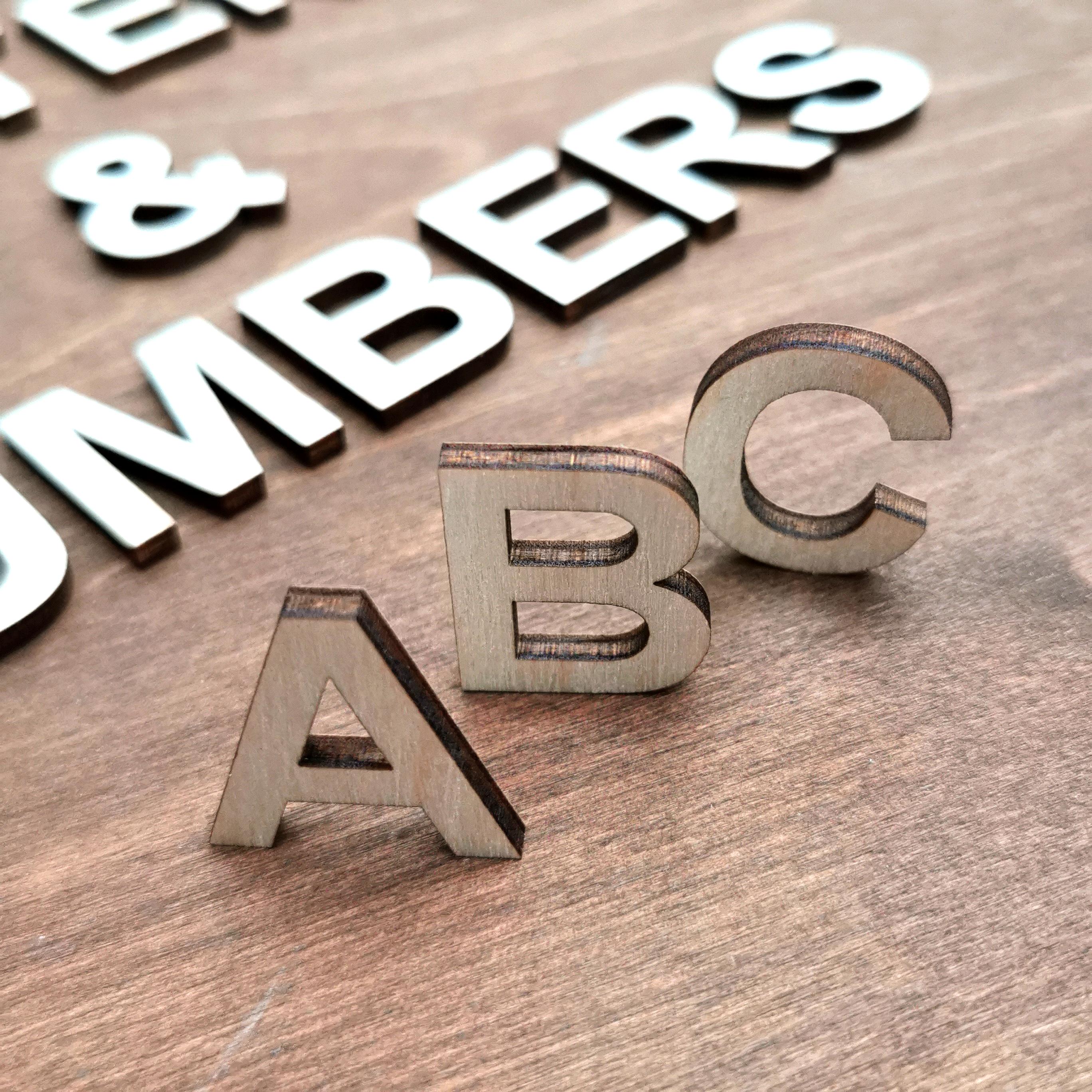 Laser Cut Wooden Letters and Numbers for Crafting, Wooden Blank Letters ...