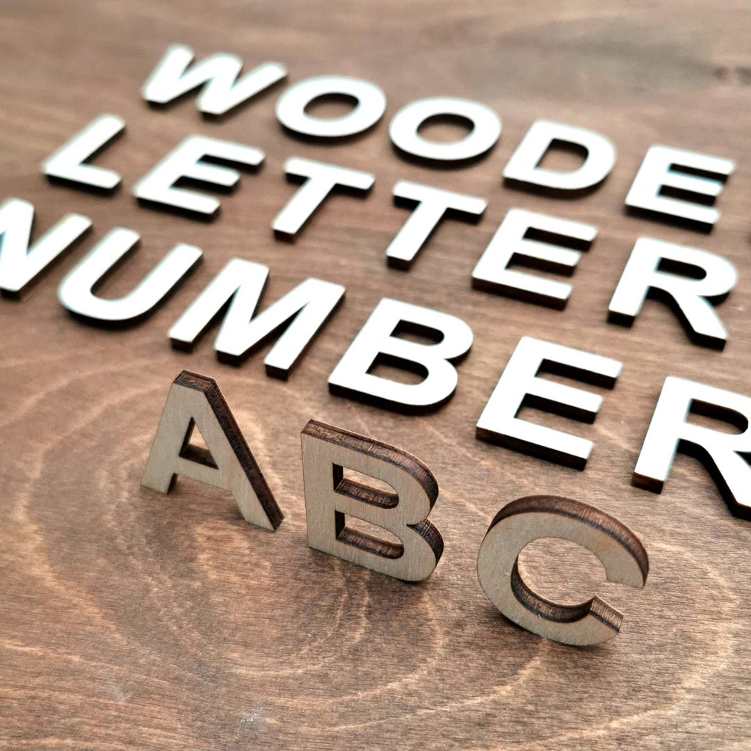 Laser Cut Wooden Letters and Numbers for Crafting, Wooden Blank Letters ...