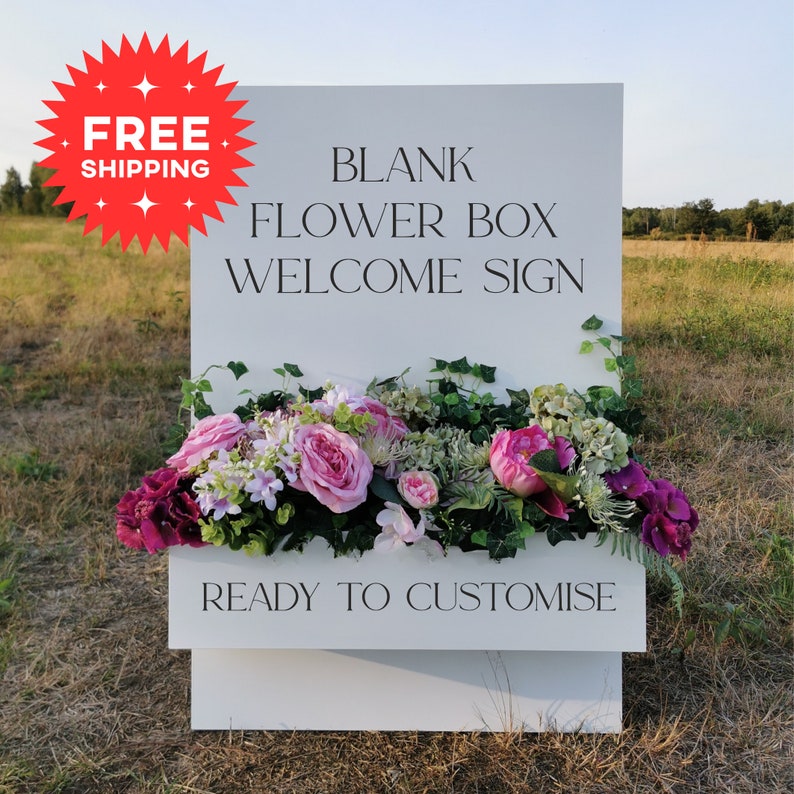 Blank Flower Box Welcome Sign, Personalized A-frame Sign, DIY Floral ...