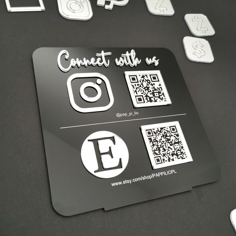 Acrylic Social Media Icons for DIY Business Sign, QR Code Shape, Logo ...