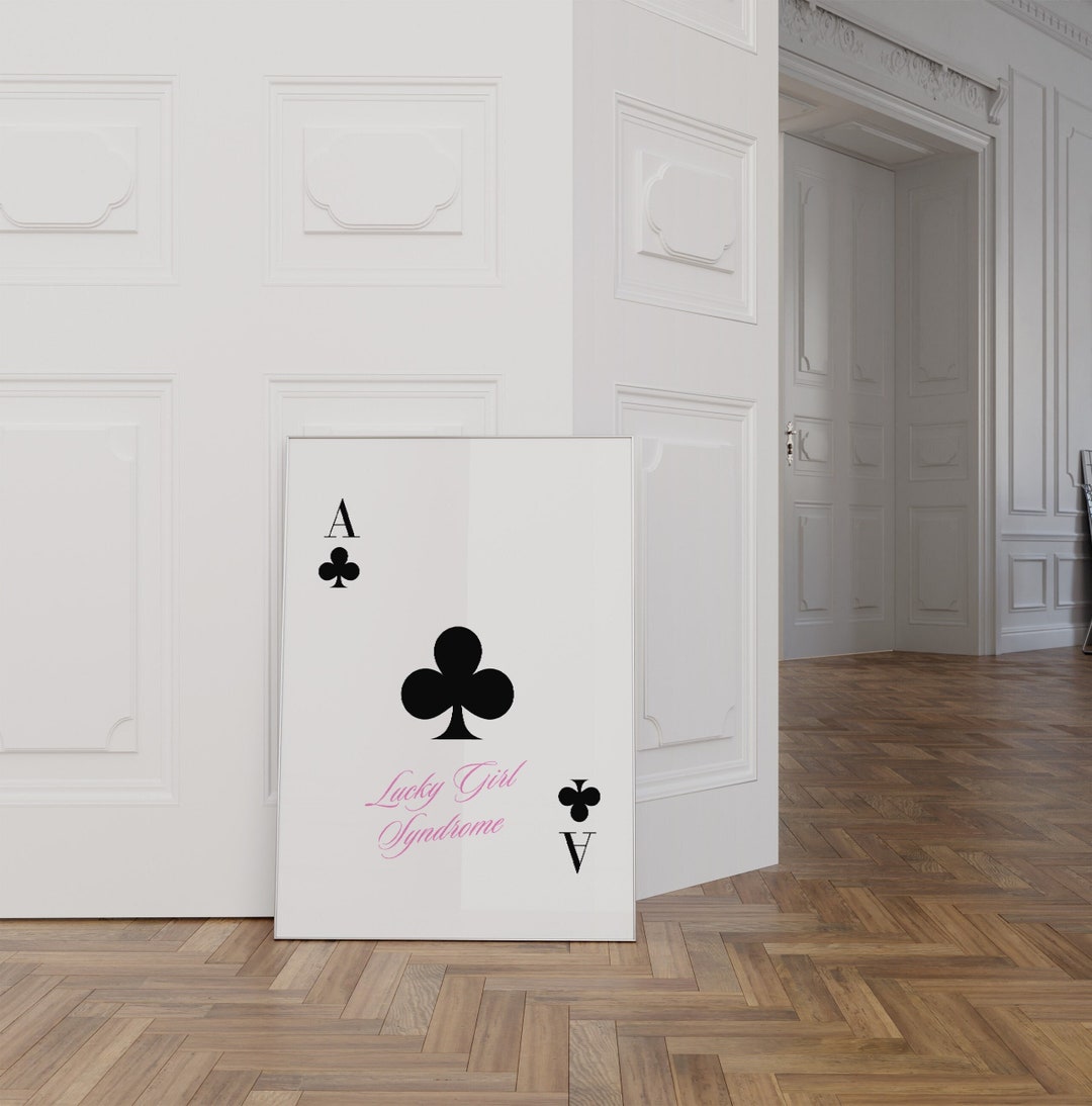 Pink Ace of Hearts Lucky Girl Syndrome Poster, Aesthetic Wall Art ...