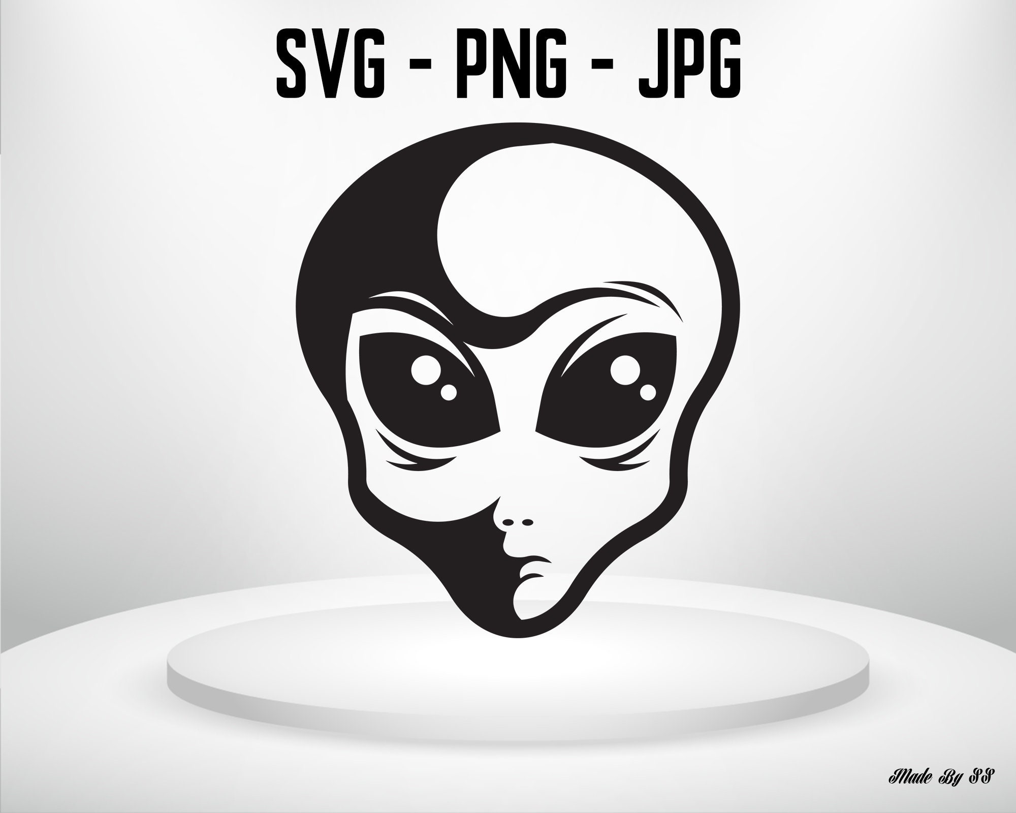 Alien Face Svg Png Jpeg Circut File Cut and Print Ready - Etsy