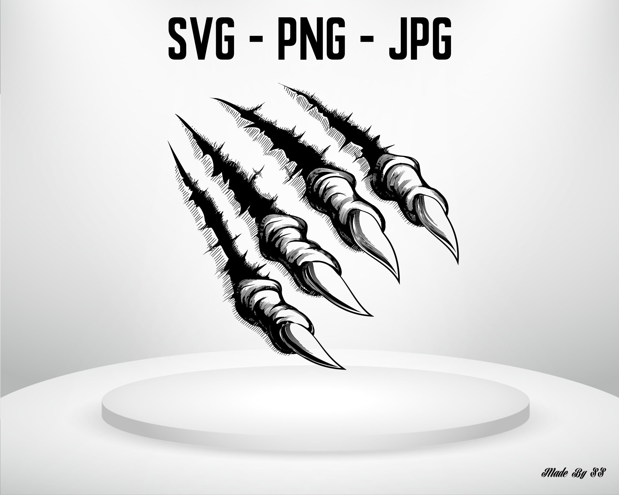 Predator Claw Svg Png Jpg Circut File Cut and Print Ready - Etsy