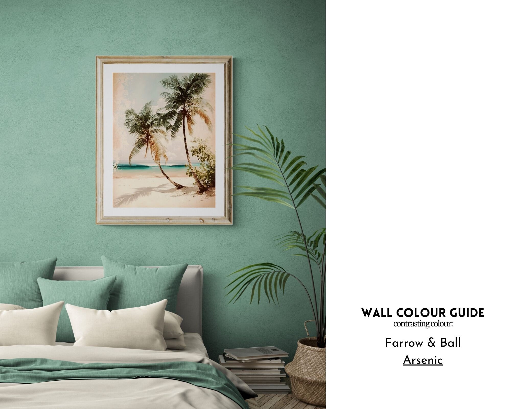 Tropical Beach Print - Serene Palm Tree Wall Art for a Relaxing Beach ...