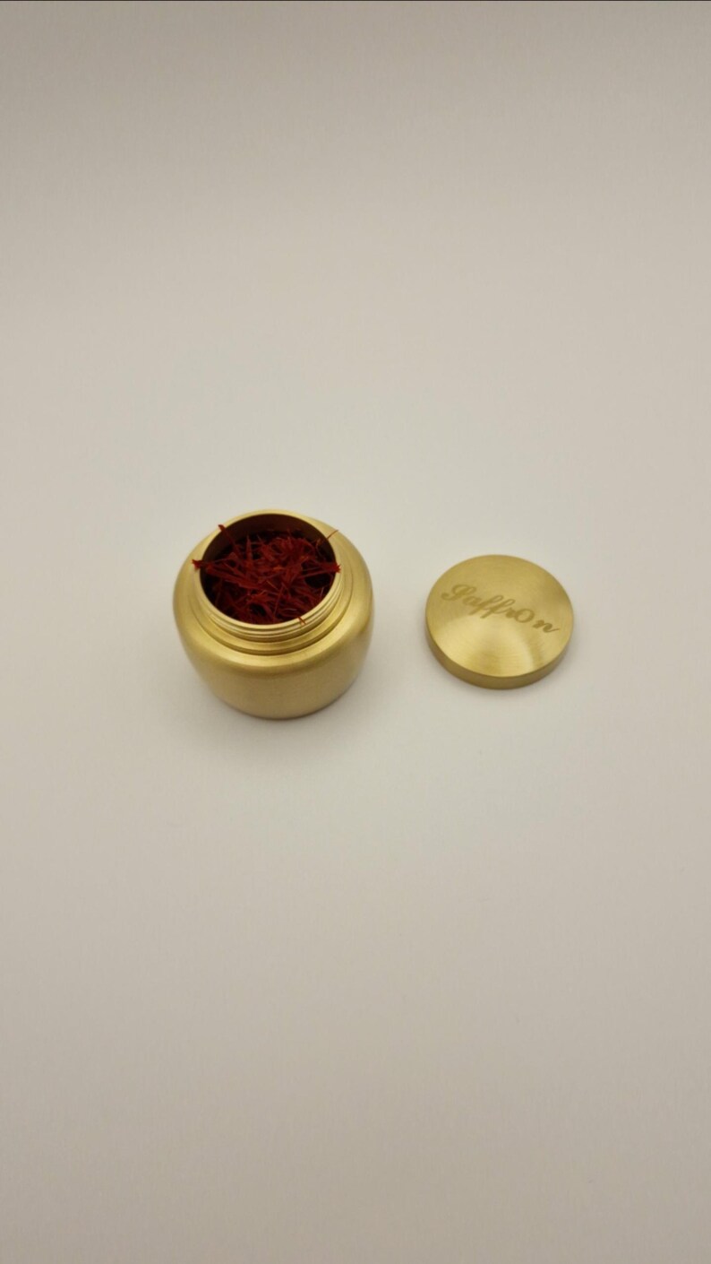 Abdesign Brushed Brass Saffron Container - Etsy