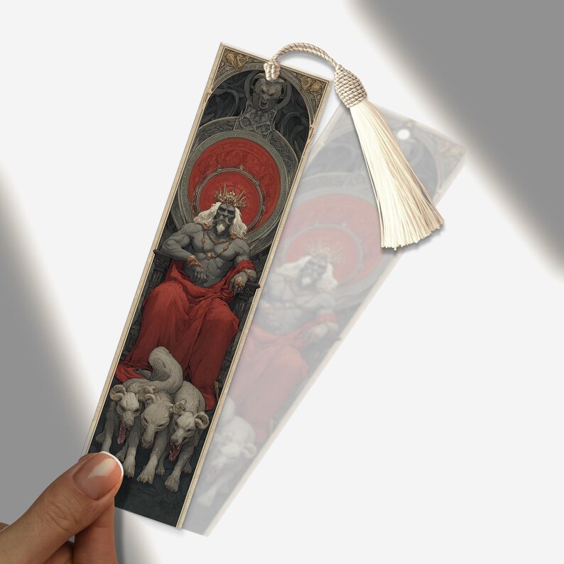 Hades and Cerberus Stained Glass Bookmark, Greek Underworld Page Marker ...