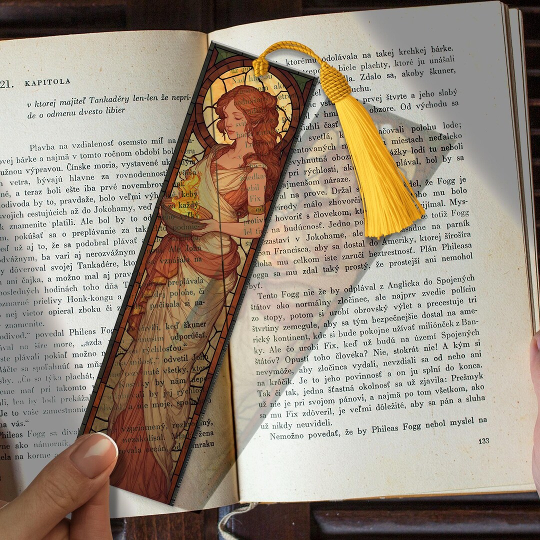 Hestia Greek Goddess Stained Glass Bookmark – Acrylic Bookmark Gift ...