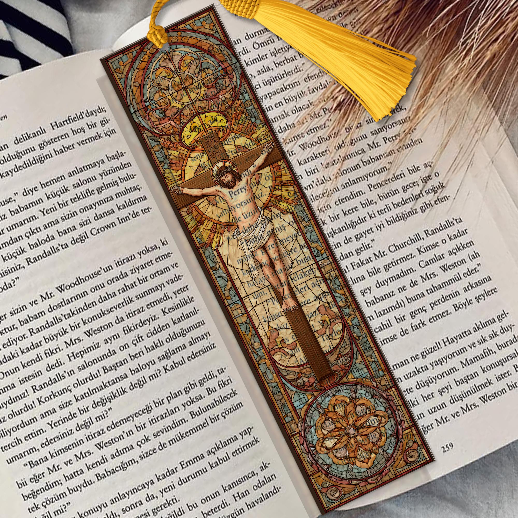 Jesus Stained Glass Bookmark – Custom Handmade Bookmark PNG ...