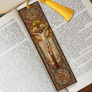 Jesus Stained Glass Bookmark – Custom Handmade Bookmark PNG ...