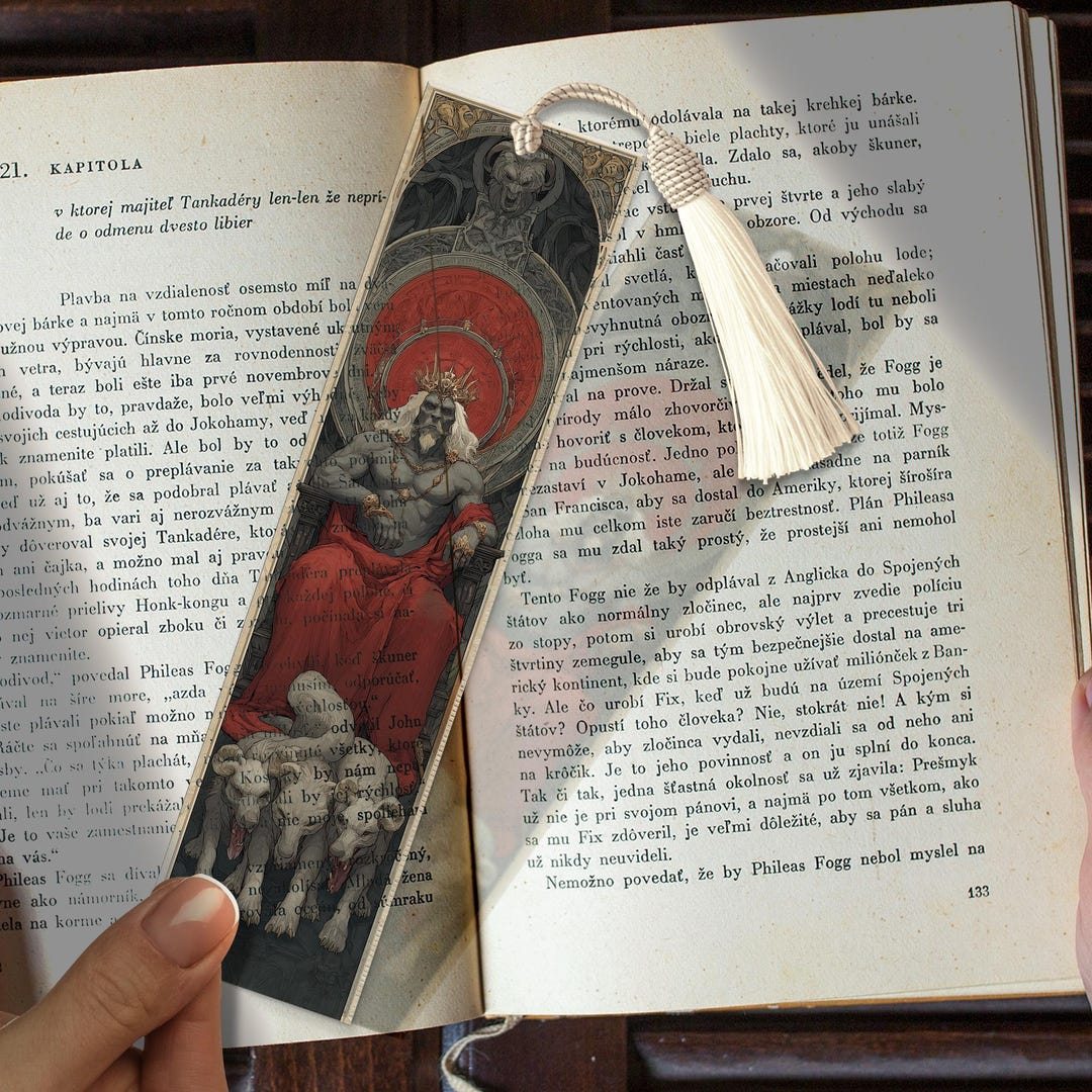 Hades and Cerberus Stained Glass Bookmark, Greek Underworld Page Marker ...