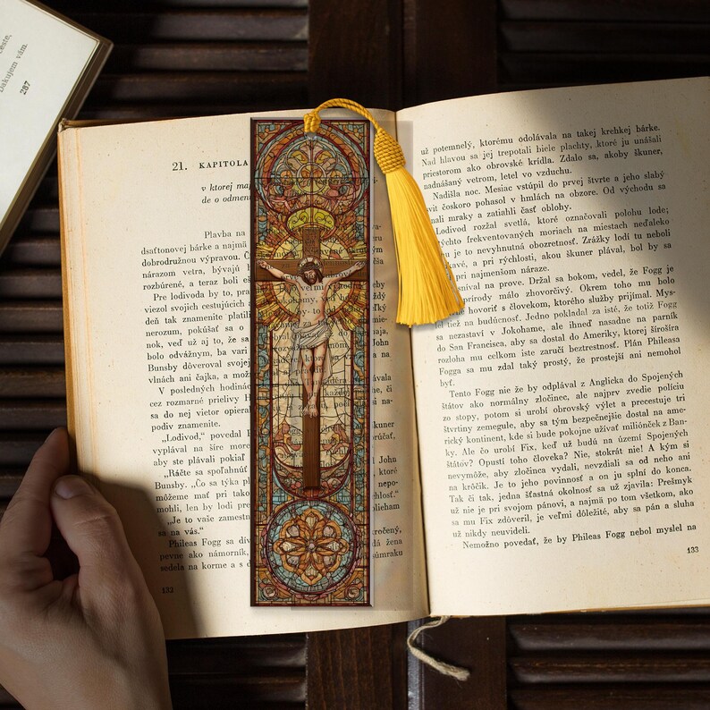 Jesus Stained Glass Bookmark – Custom Handmade Bookmark PNG ...