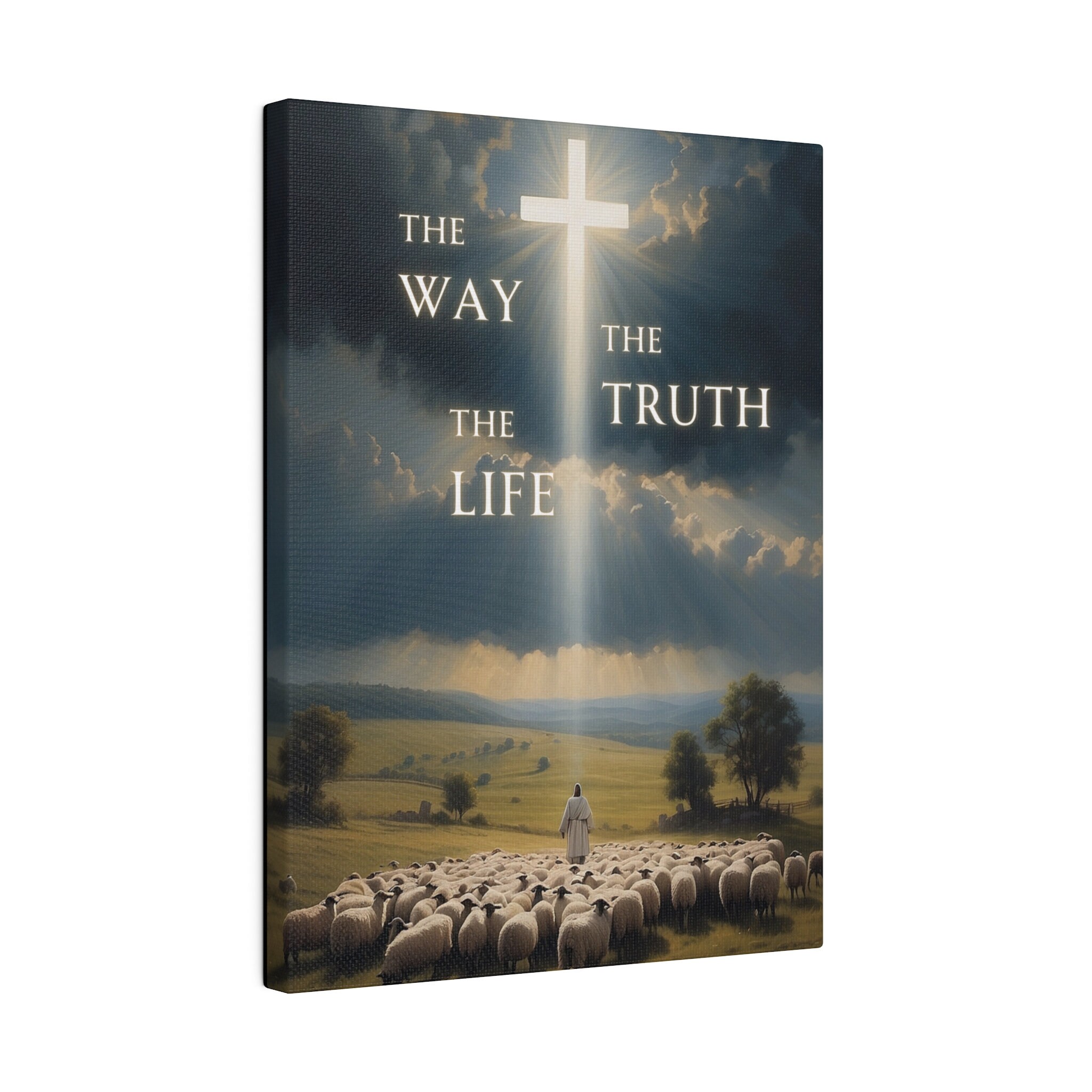 Jesus Guiding the Flock, the Way, the Truth, the Life, Canvas Christian ...