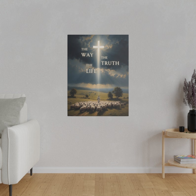 Jesus Guiding the Flock, the Way, the Truth, the Life, Canvas Christian ...