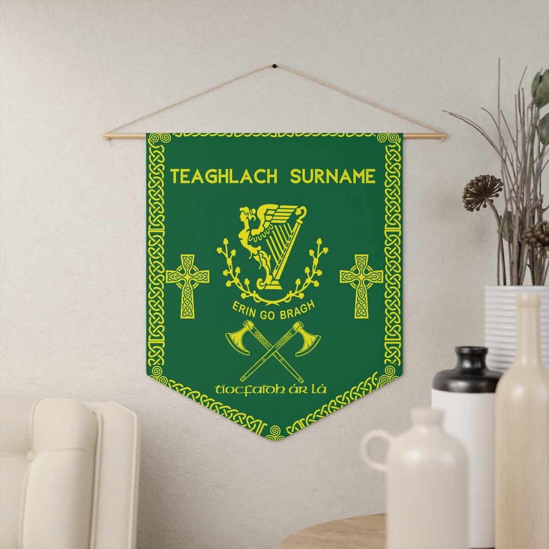 Personalized Medieval Style Family Heritage Pennant Personalized Irish ...