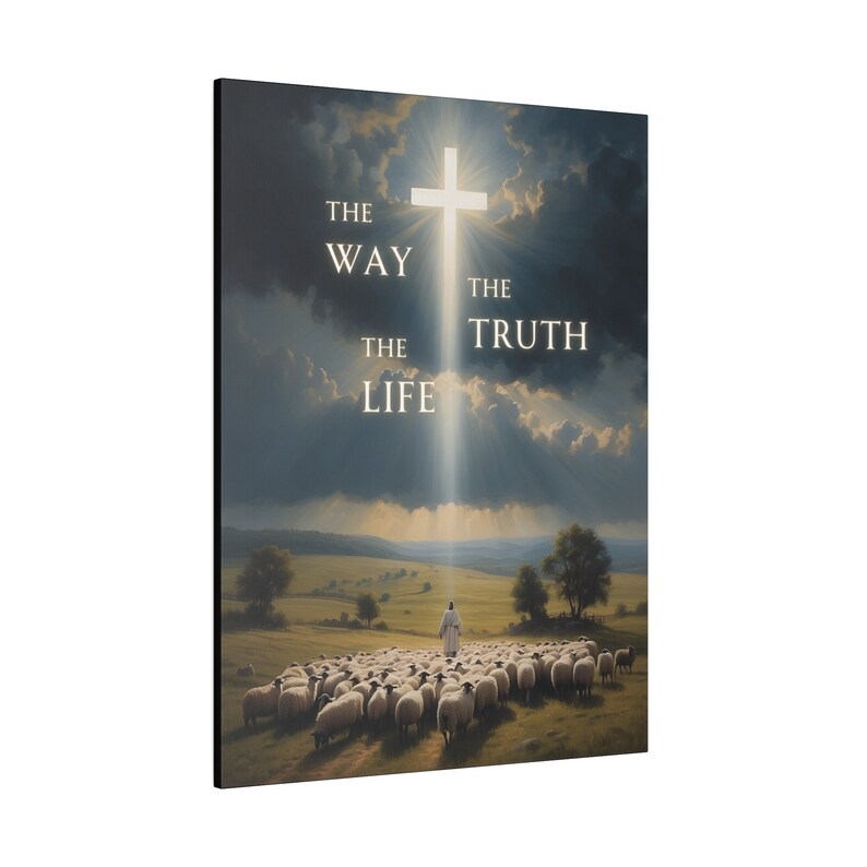 Jesus Guiding the Flock, the Way, the Truth, the Life, Canvas Christian ...