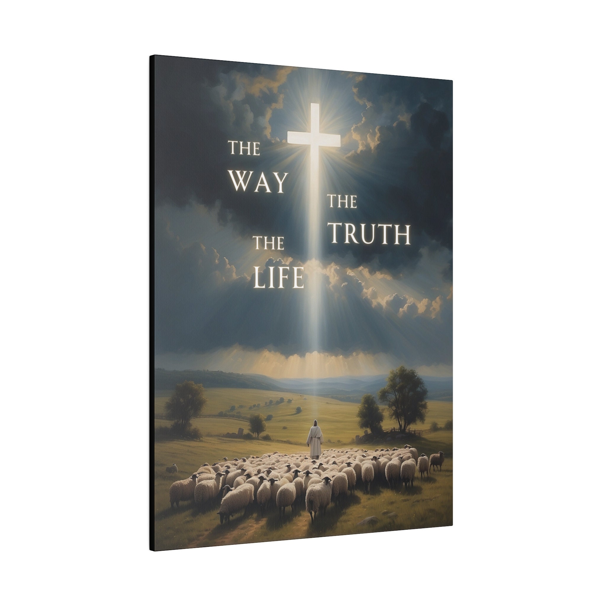 Jesus Guiding the Flock, the Way, the Truth, the Life, Canvas Christian ...