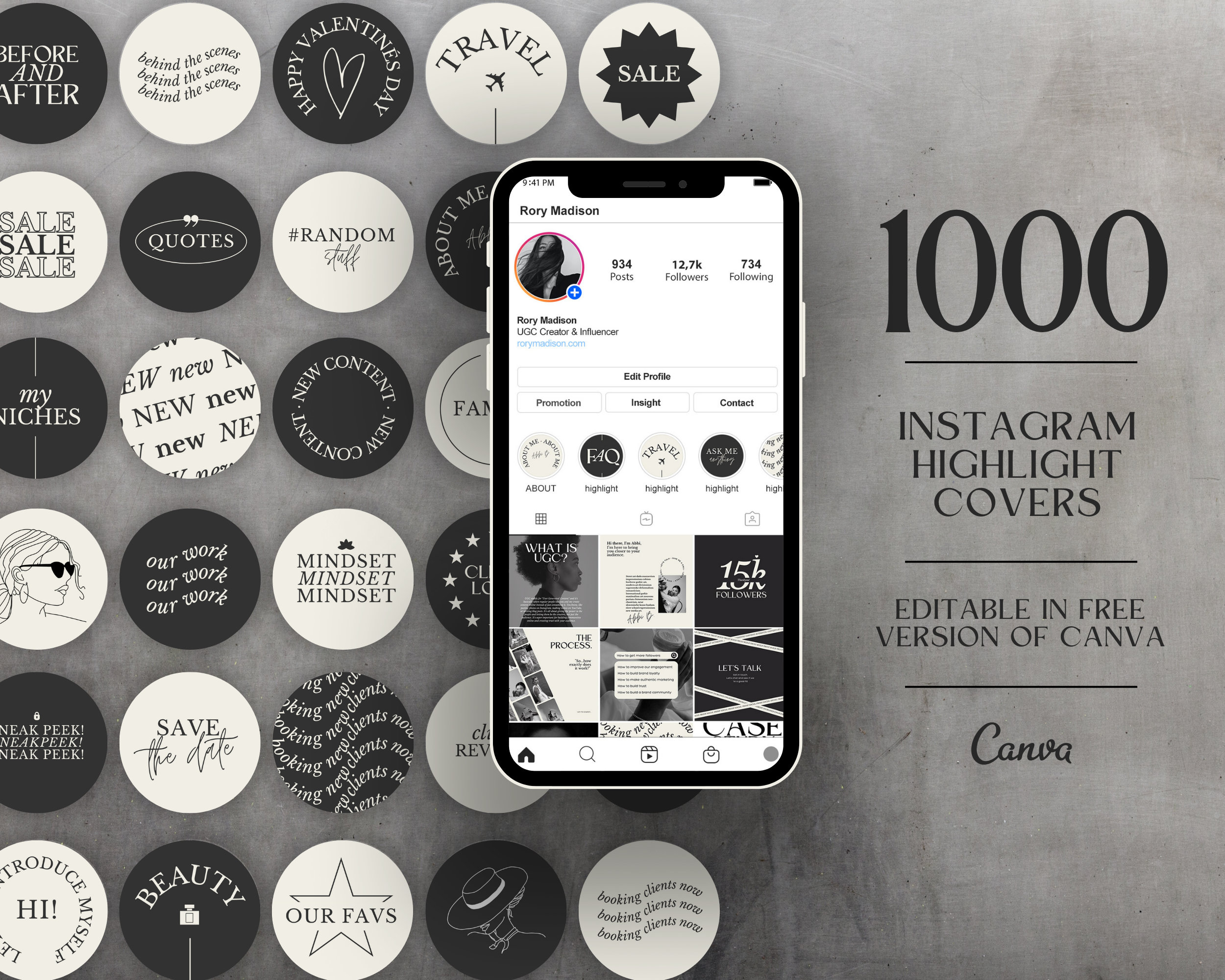 Minimal Instagram Highlight Covers Instagram Post Template Pink ...