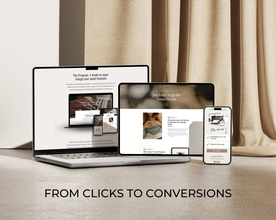 Wix Premium Sales Page Website Template Wix Coach Template Business ...