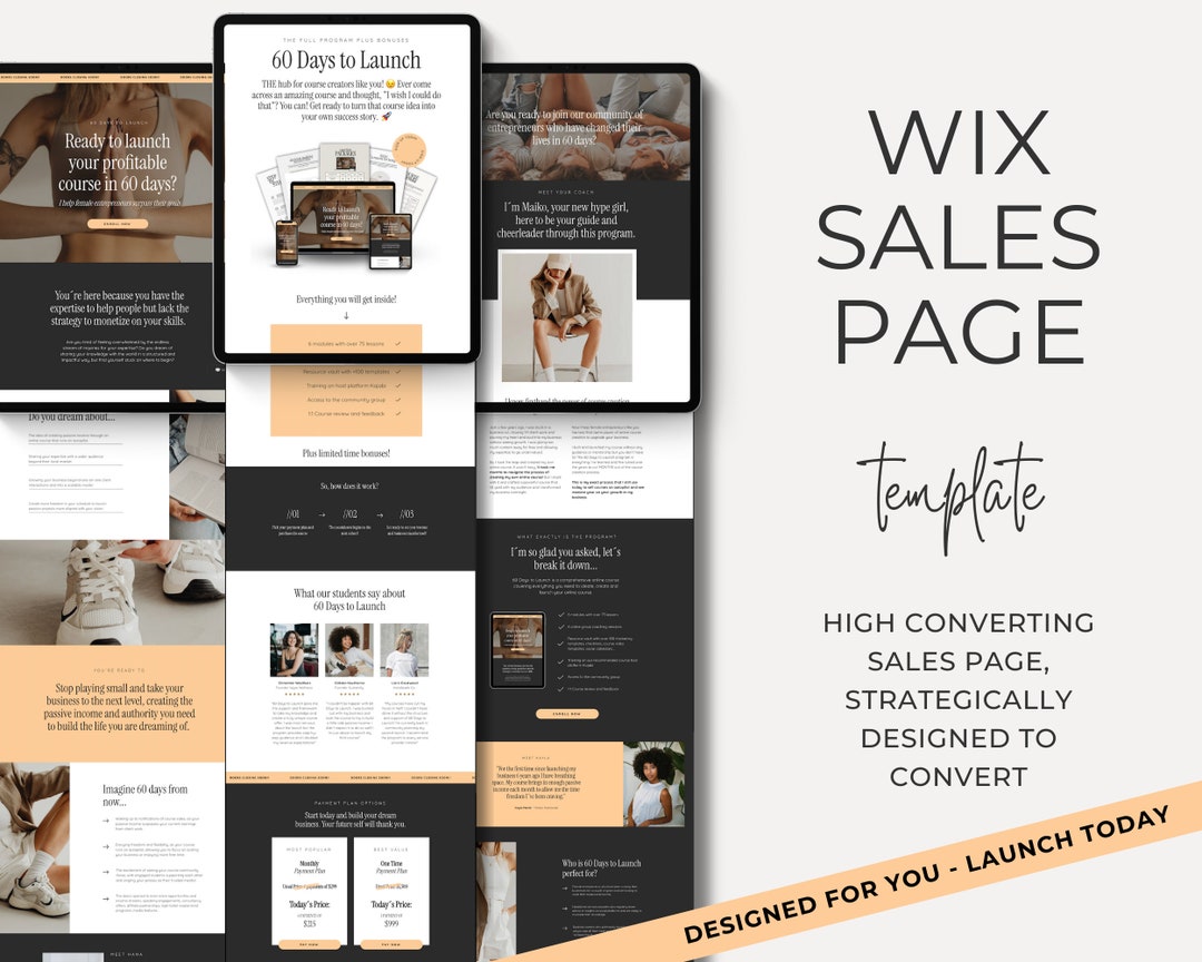 WIX Website Template Sales Page WIX Coaching Website Service Provider ...