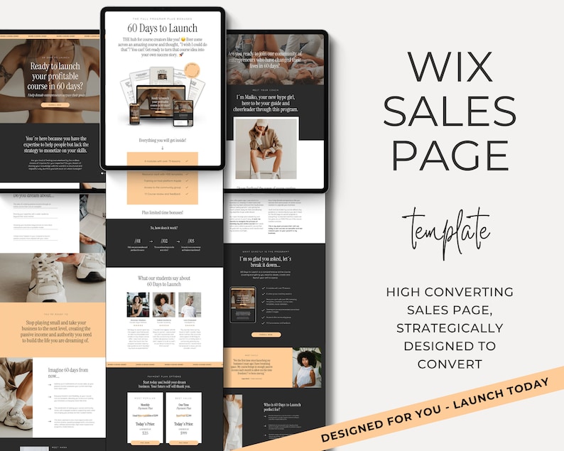 WIX Website Template Sales Page WIX Coaching Website Service Provider ...